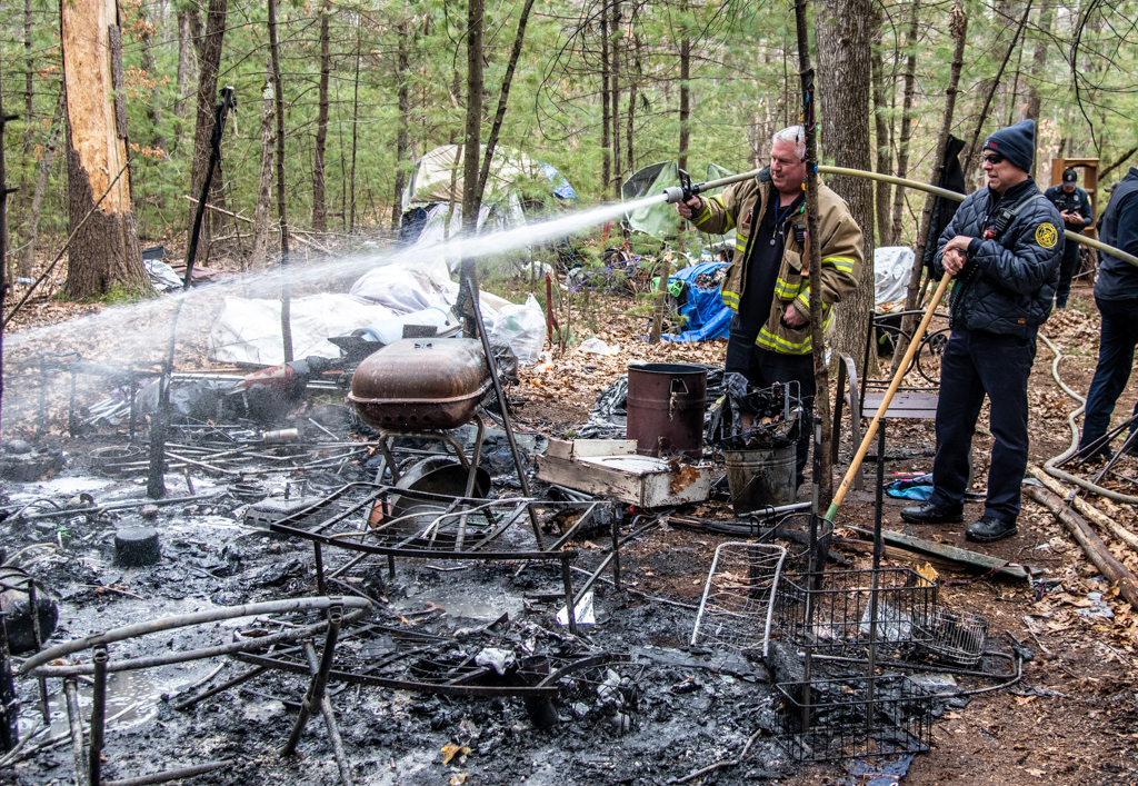 Portion of homeless encampment goes up in flames; no injuries reported ...